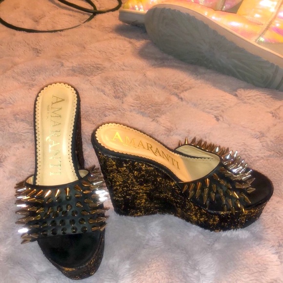 amaranti | Shoes | Amaranti Italian Leather Spike Wedges | Poshmark
